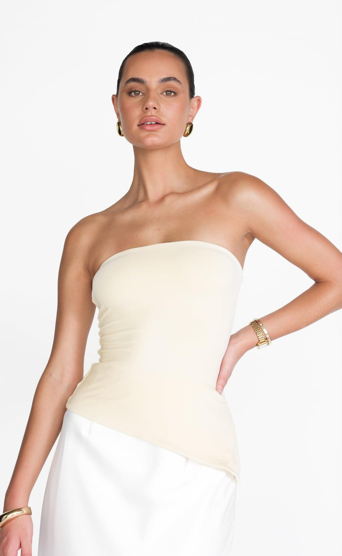 Monique Strapless Top (Oat) | Charcoal Clothing Exclusive - Bodycon ...