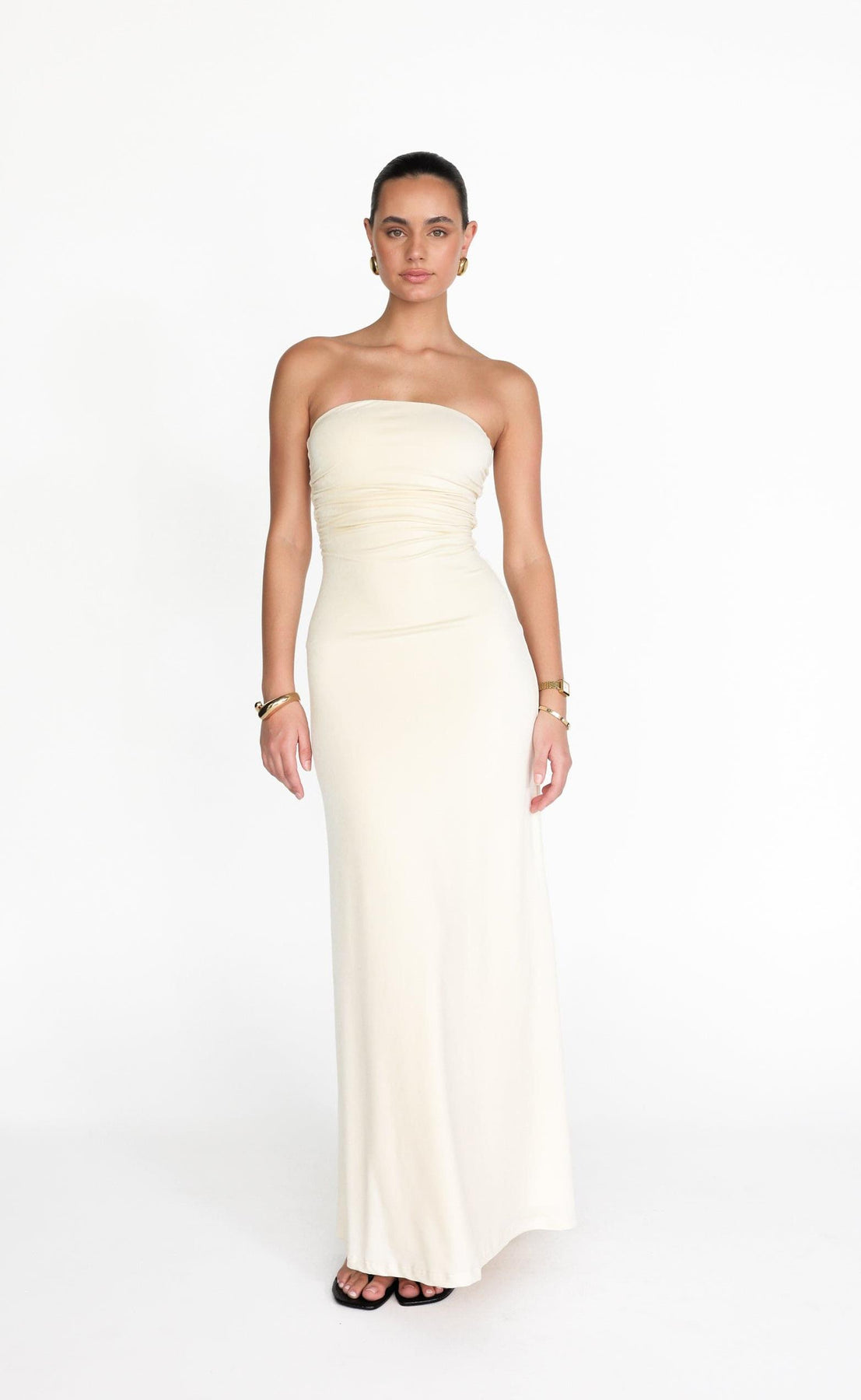 Sarie Maxi Dress (Oat) | CHARCOAL Exclusive - Strapless Bodycon Jersey ...