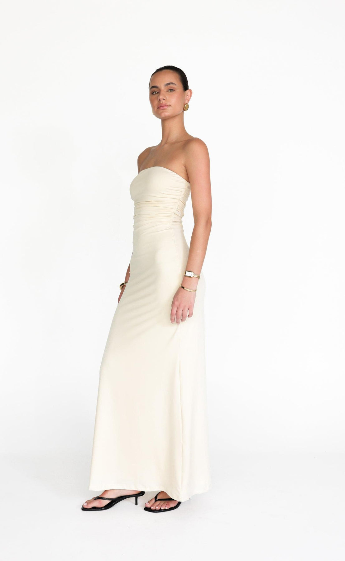 Sarie Maxi Dress (Oat) | CHARCOAL Exclusive - Strapless Bodycon Jersey ...