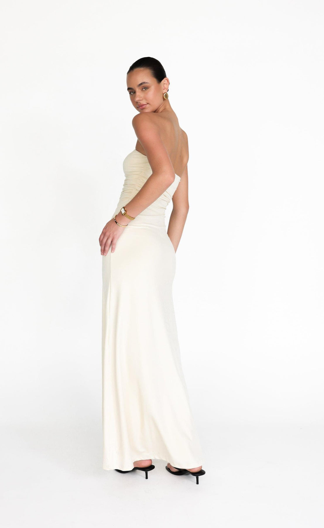 Sarie Maxi Dress (Oat) | CHARCOAL Exclusive - Strapless Bodycon Jersey ...