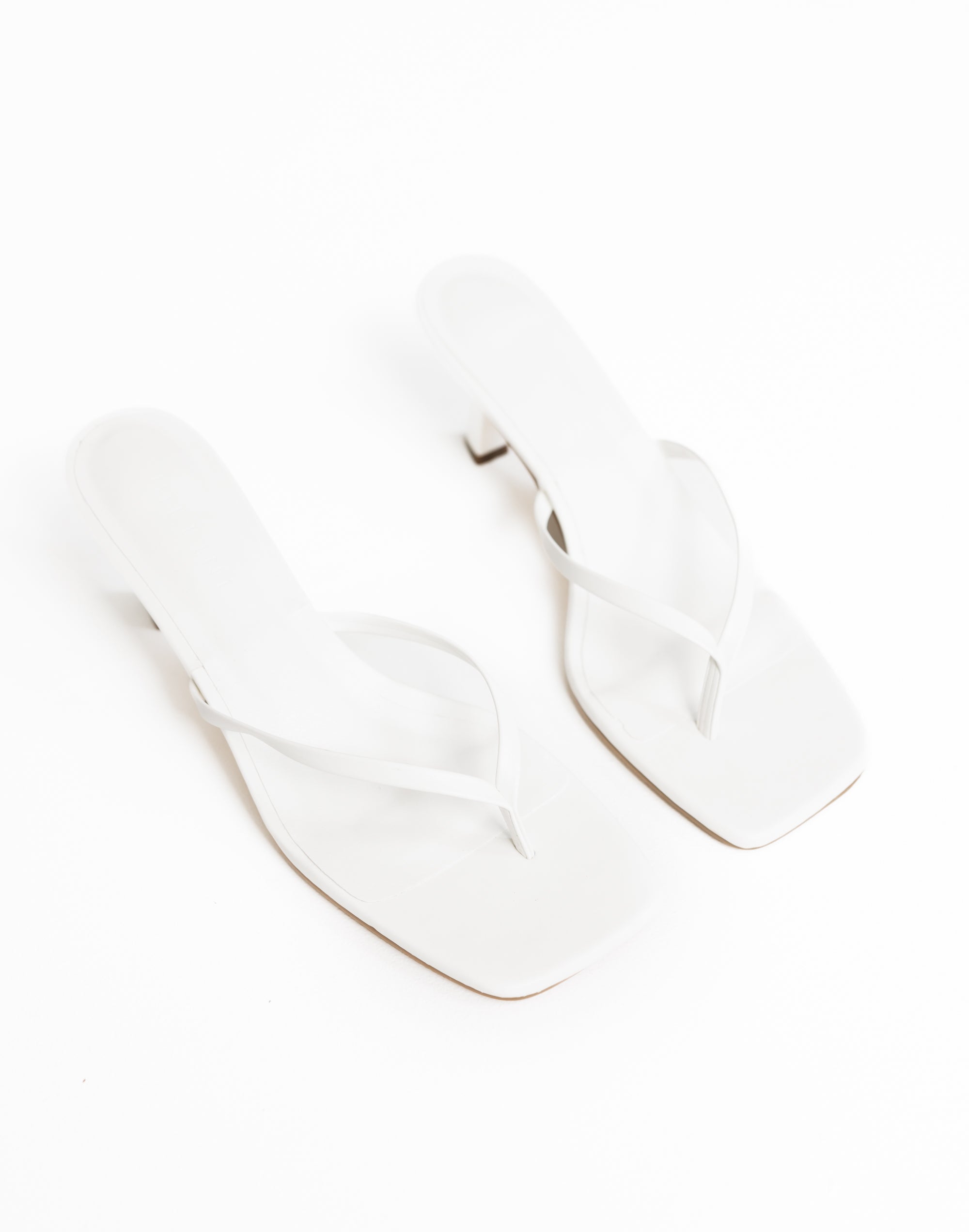 Xami Heels (White) - By Billini - Thong/Flip Flop Style Heel – CHARCOAL