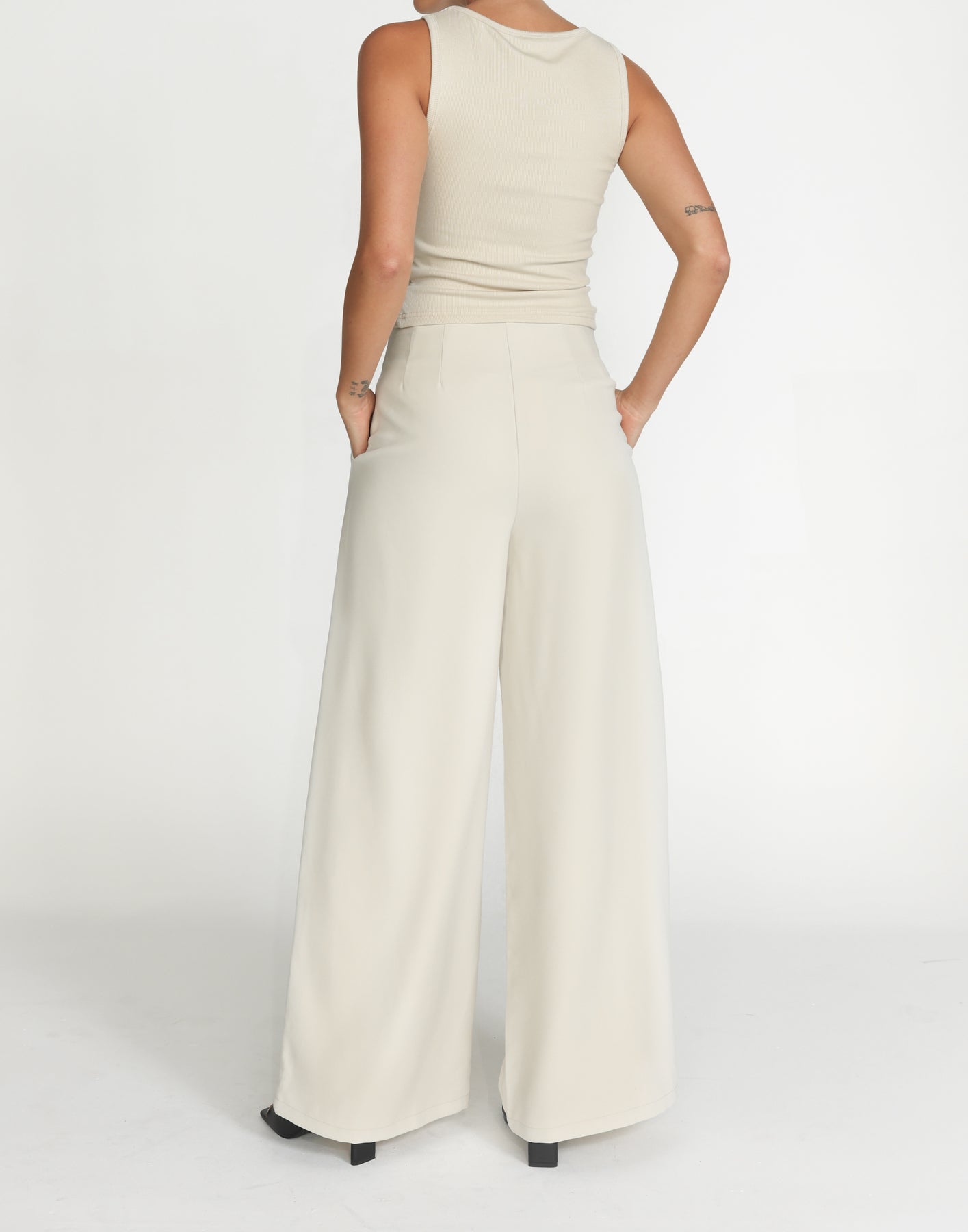 Bethany Pants (Oat) | CHARCOAL Exclusive - High Rise Wide Leg Pant