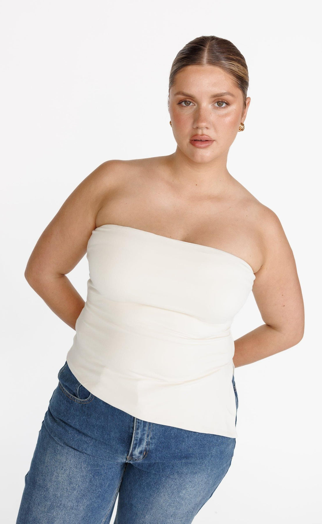 Monique Strapless Top (Oat) | Charcoal Clothing Exclusive - Bodycon ...