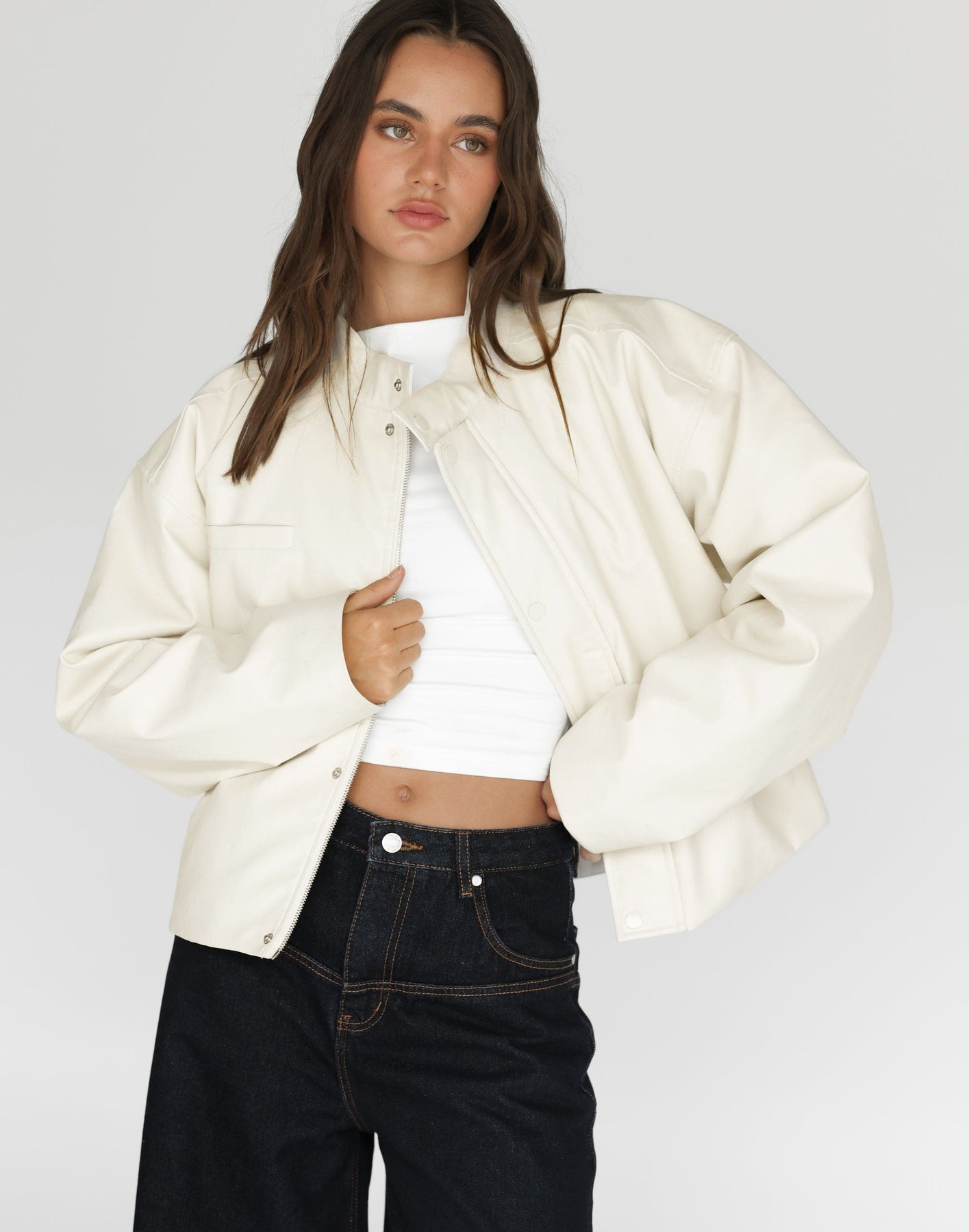 Isaiah Jacket (Oat) | CHARCOAL Exclusive - Slightly Cropped Collared ...