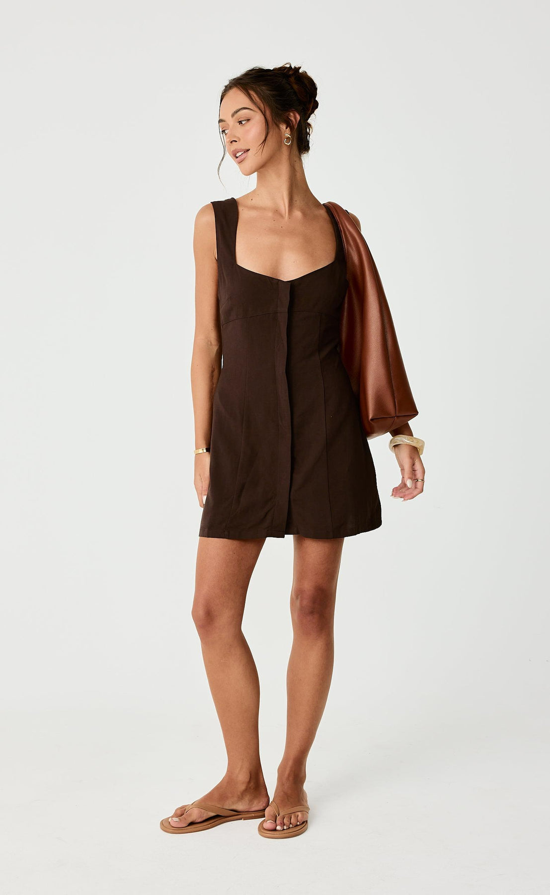 Conway Mini Dress (Chocolate) – CHARCOAL