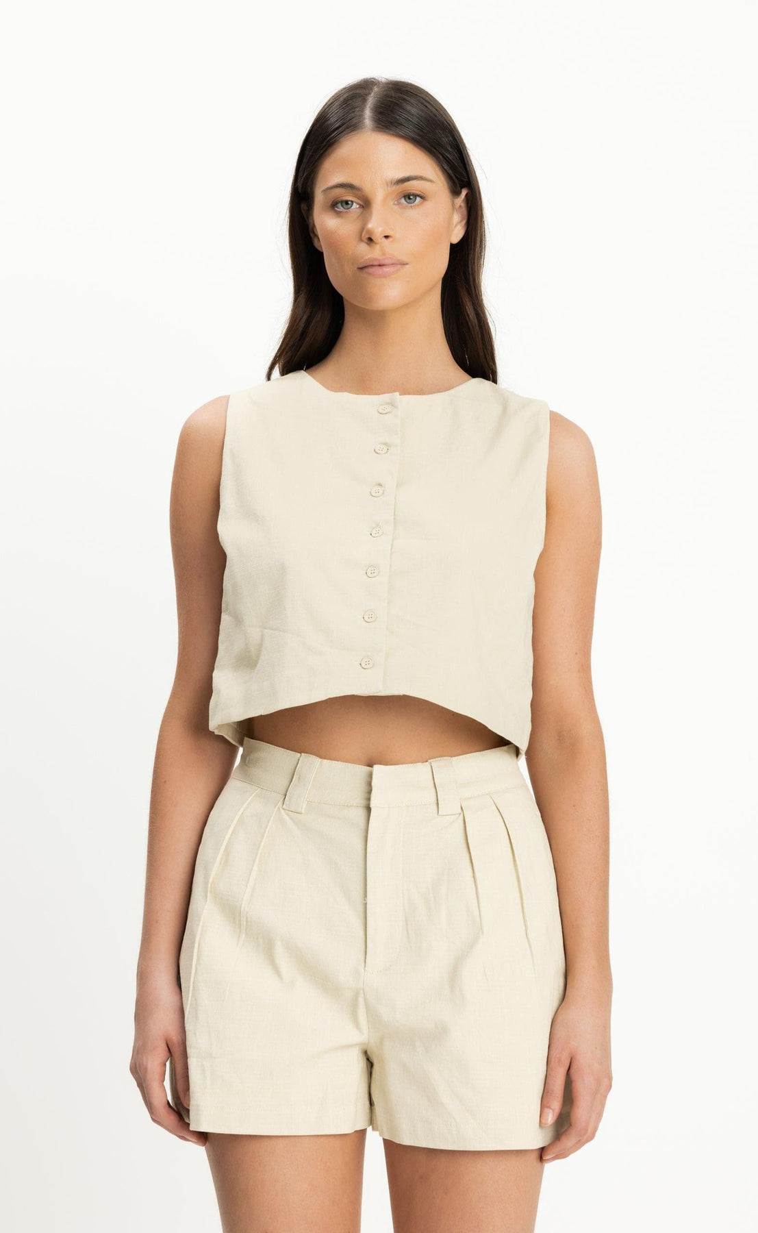 Vacation Top (Dark Oat) | CHARCOAL Exclusive - Relaxed Button Closure ...