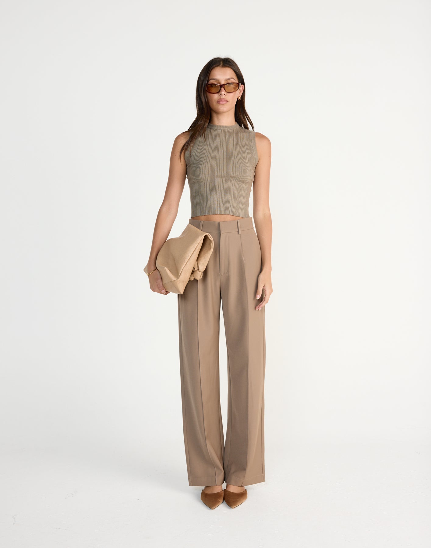 Robin Top (Dusty Olive) | CHARCOAL Exclusive - Knit fabrication crew ...