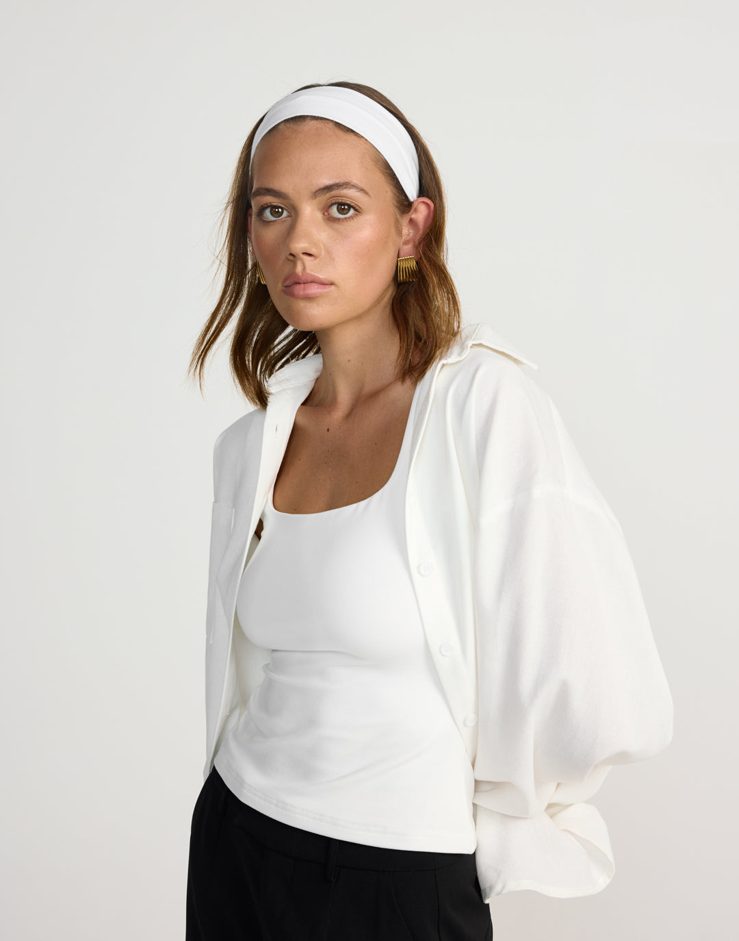 Carmen Headband (White) | Basic White Headband Accessory – CHARCOAL