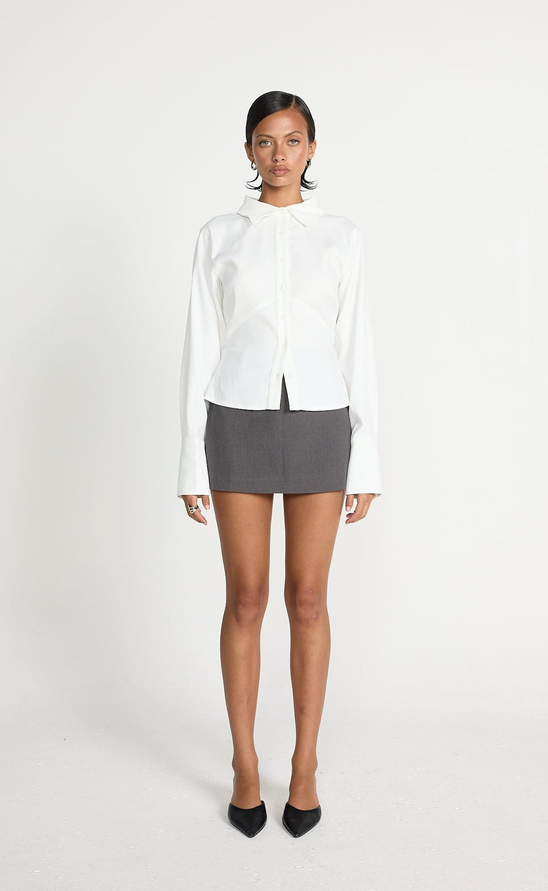 Valkyrie Top (White) | CHARCOAL EXCLUSIVE | Fitted button up top