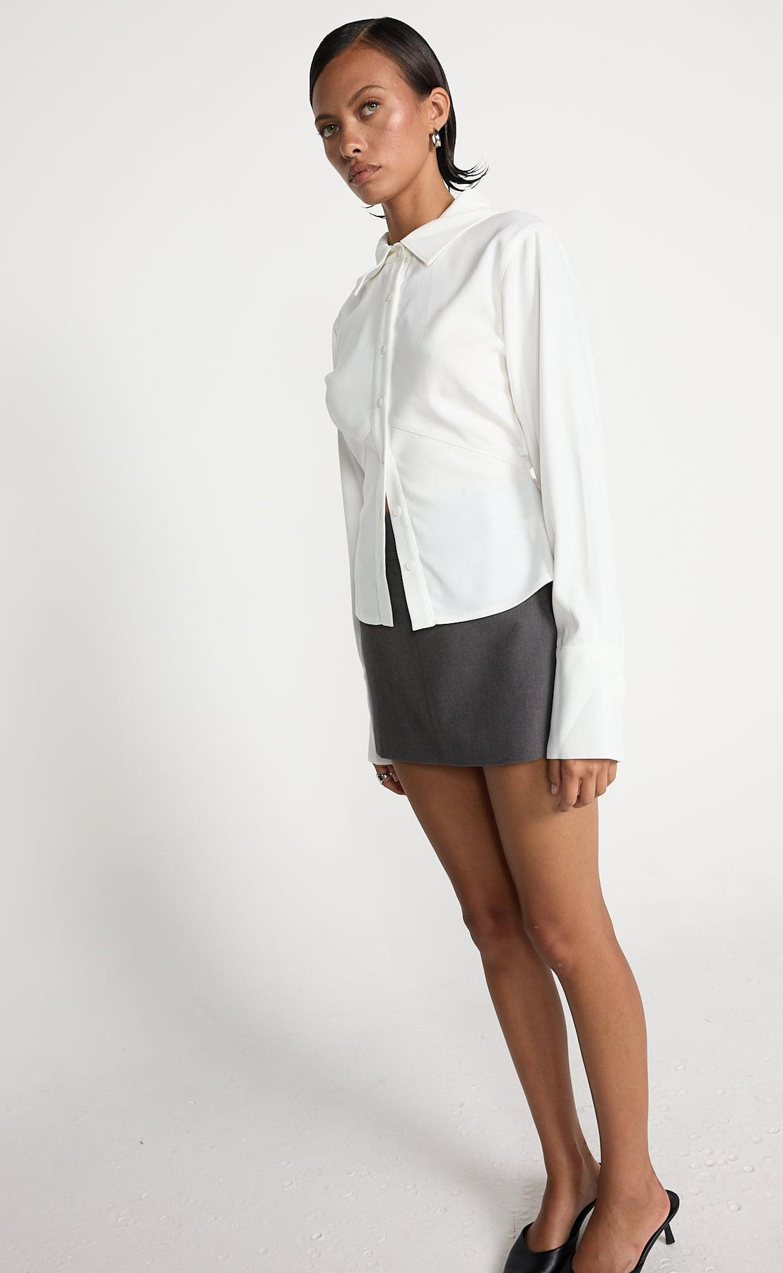 Valkyrie Top (White) | CHARCOAL EXCLUSIVE | Fitted button up top