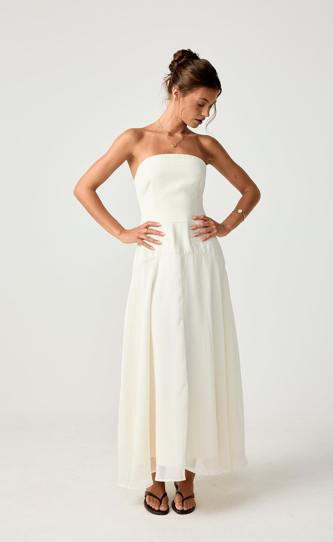 Stella Midi Dress (Cream) – CHARCOAL