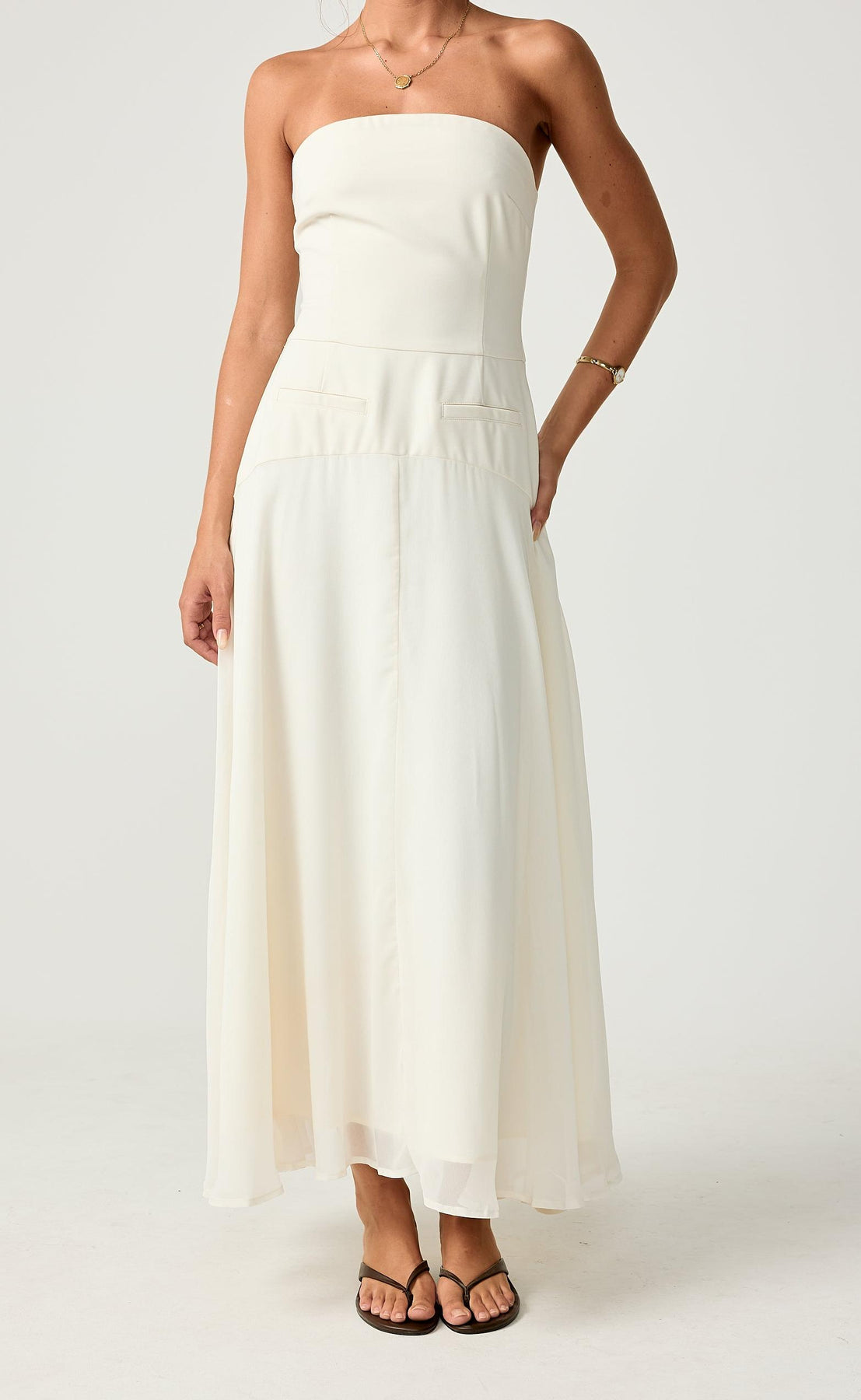 Stella Midi Dress (Cream) – CHARCOAL