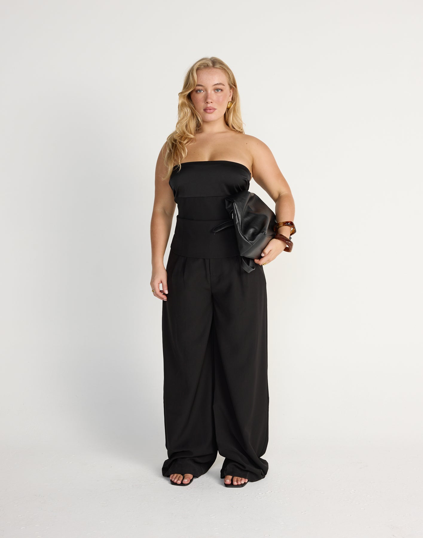 Bethany Pants (Black) | CHARCOAL Exclusive - High Rise Wide Leg Pant