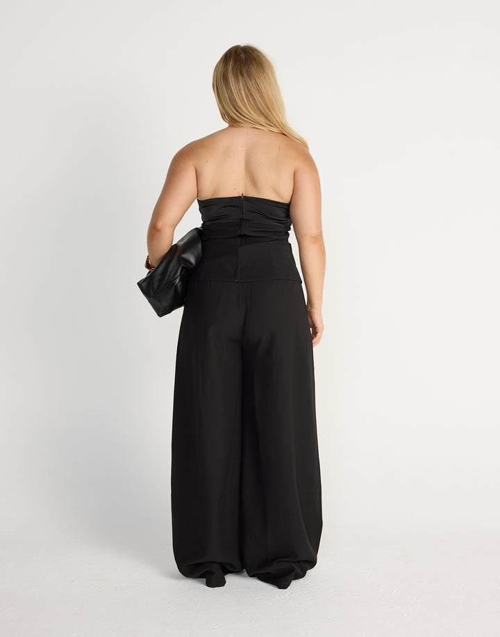Bethany Pants (Black) | CHARCOAL Exclusive - High Rise Wide Leg Pant